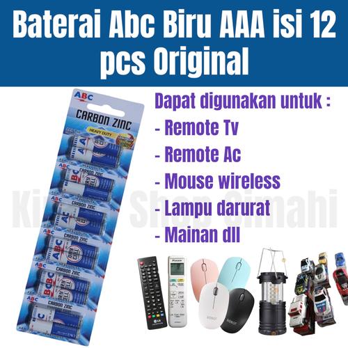Jual ABC biru AAA isi 12 butir / A3 / batu baterai remot / batu abc 1 ...