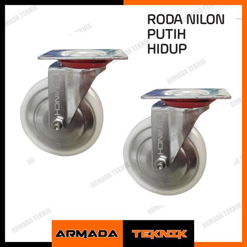 Jual Roda Trolley Nilon Putih 4 5 Inch Hidup Branch - 4 inch - Kota ...