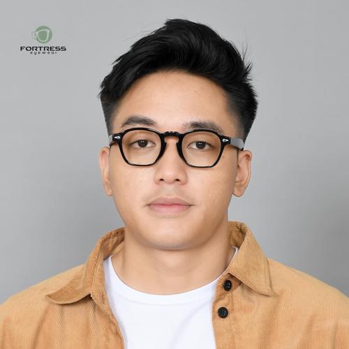 Jual Fortress Eyewear "Jordan" Acetate frame kacamata pria unisex antiradiasi - Hitam, frame ...