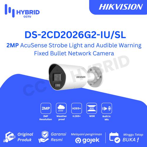 Promo Hikvision DS-2CD2026G2-IU/SL 2MP AcuSense Strobe Light and Audible Warning Fixed Mini ...