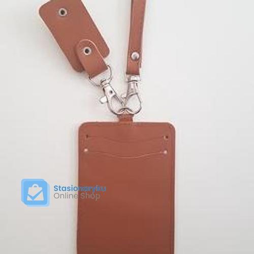 Jual Sale, Name Tag Jepit dan Kalung Kulit Sapi Asli ID Card Holder ...