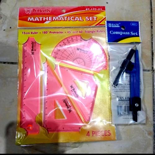Jual jangka(compas set) garisan 1 set isi 4 /mathematical set - Jakarta ...
