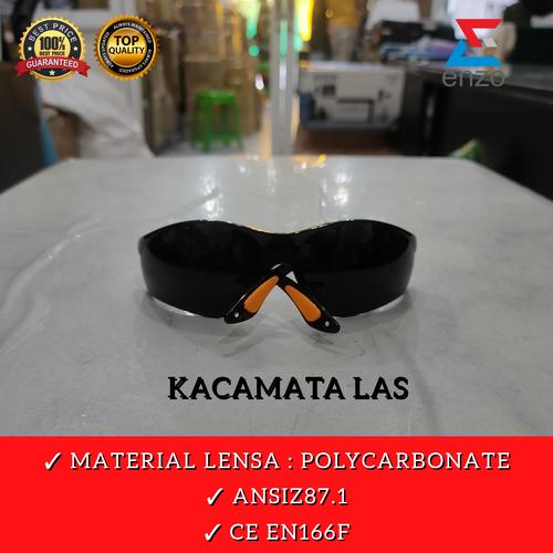 Jual Kacamata Safety Glasses Fashion Hitam ENZO Motor Las Gerinda Hitam ...