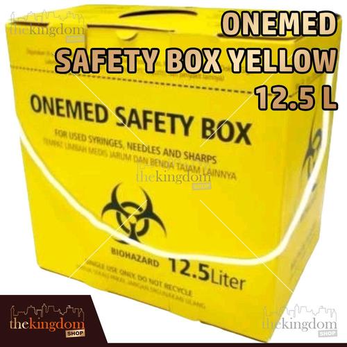 Jual Onemed Safety Box Yellow 12,5 Liter Kotak Sampah Limbah Medis Portable Biohazard Danger ...