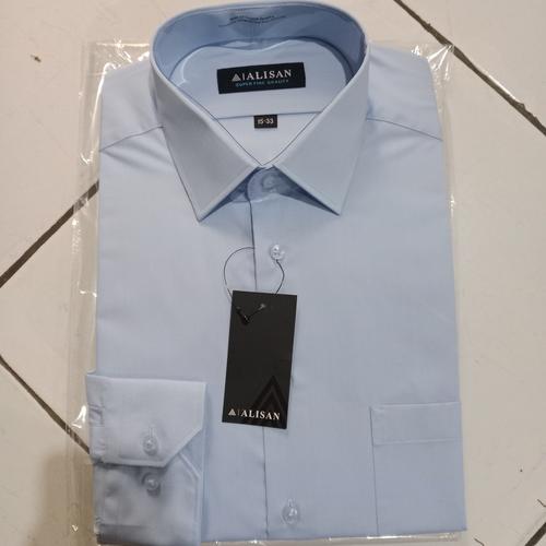 Jual kemeja ALISAN biru muda B1 polos panjang. - Biru b1, XXXXXXL ...