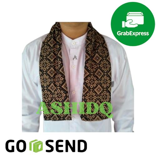 Jual Selendang Betawi syal wanita scarf pria batik coklat jakarta ...