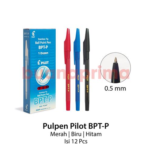 Jual Pulpen Pilot BPTP Pen Ballpoint Isi 12 Pcs Warna Biru Hitam Merah ...