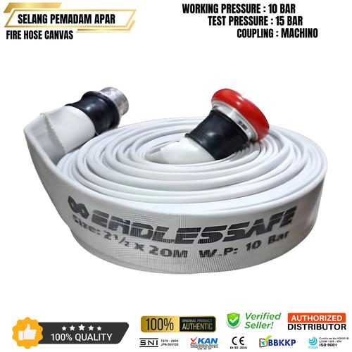 Jual Fire Hose canvas 10 Bar collor White coupling machino/Selang ...