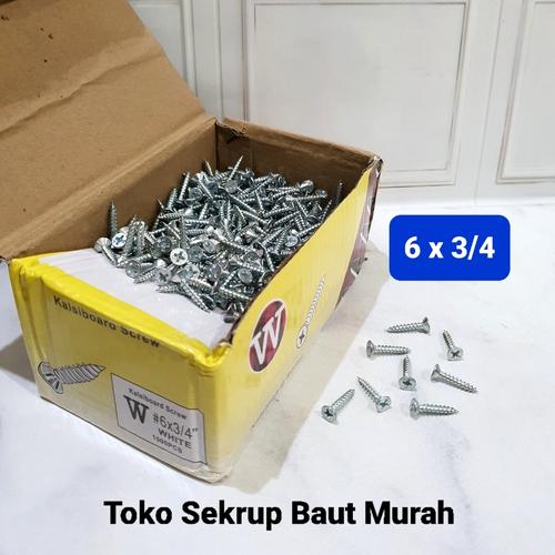 Jual Sekrup Calciboard 2cm / Calci 6x3/4"/Skrup Kalsiboard/ Kalsi 6 x 3 ...