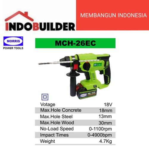 Jual MORRIS MCH 26EC CORDLESS ROTARY HAMMER 18 VOLT - Kab. Tangerang ...