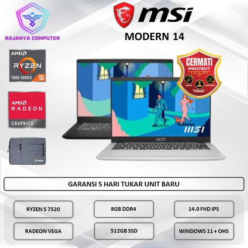 Jual MSI Modern 14 Ryzen 5 7520 8GB 512GB W11 OHS 14.0FHD IPS Backlit ...