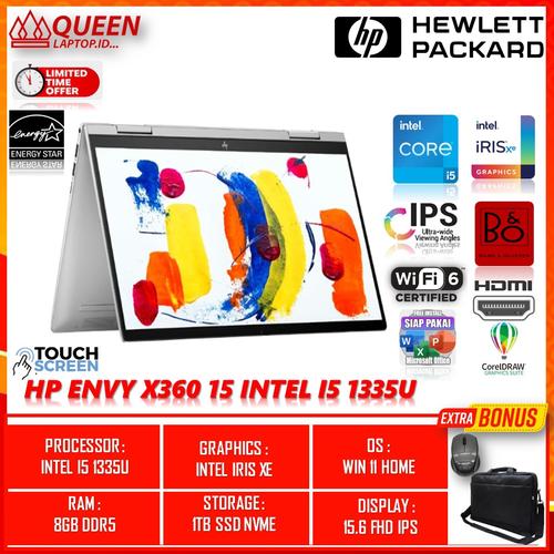 Jual LAPTOP HP ENVY 15 INTEL EVO i5 1235u 32GB 1TB Full HD Win11 SILVER ...
