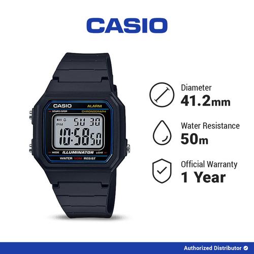 Promo Casio Jam Tangan Original W-217H-1AVDF Tahan Air 50m Diameter 41 ...