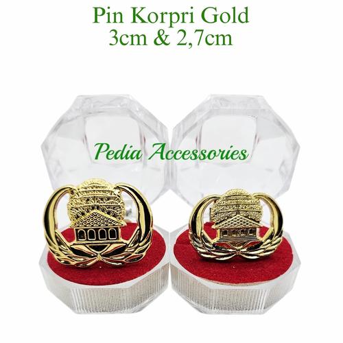 Jual Pin KORPRI PNS Pin Bros Tag Badge GOLD PENITI Tebal Original 3cm ...