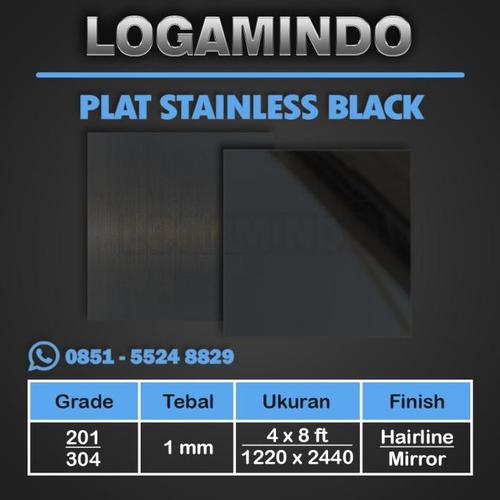 Jual Plat Stainless Steel Warna Black 1 mm 4x8 ft 122x244 cm TERPERCAYA - 304, Hairline ...