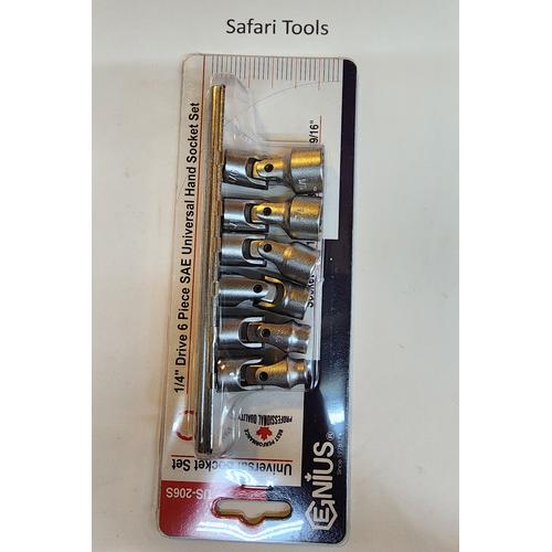 Jual Genius 6pcs 1/4" dr SAE Universal Hand Socket Set 12pt US-206S ...