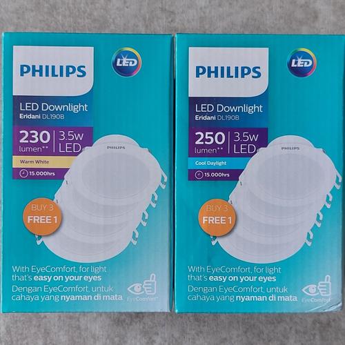 Jual PHILIPS Downlight LED ERIDANI 3.5W 3,5W Pack DL190B LED3 D80 ...