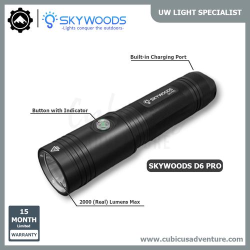 Jual SKYWOODS D6 PRO Senter Selam | Dive Torch Waterproof Diving Light ...