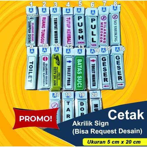 Jual Stiker Akrilik Rambu Informasi Ukuran 5 cm x 20 cm Rambu Sign ...