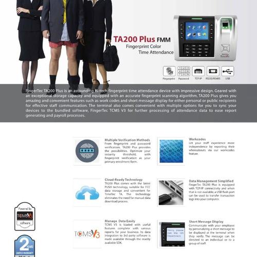 Jual fingertec TA-200 fingerprint access control and attendance - Jakarta Utara - WS Makmur ...