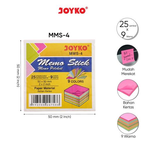 Jual Memo Stick Kertas Memo Tempel Sticky Note Joyko MMS-3 ~ 4 9 Warna ...