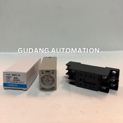Jual H3Y-2 Delay Timer Relay + Socket Base 220VAC 60s - Jakarta Barat - Gudang Automation ...