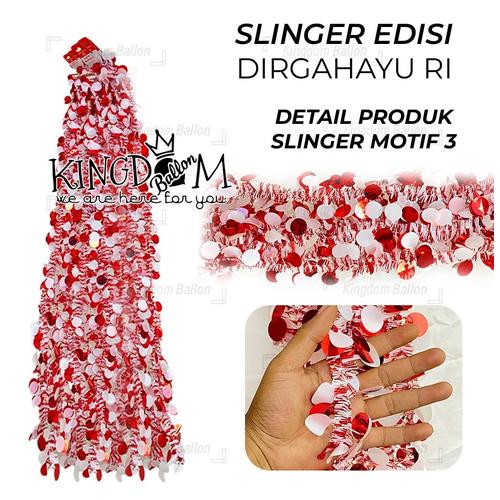 Promo Slinger Bulat Merah Putih HUT RI / Garland Tinsel/ Hiasan HUT RI ...