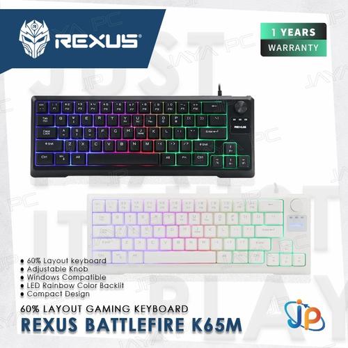 Jual Keyboard Gaming Rexus Battlefire K65M Rainbow LED 60% With Knob ...