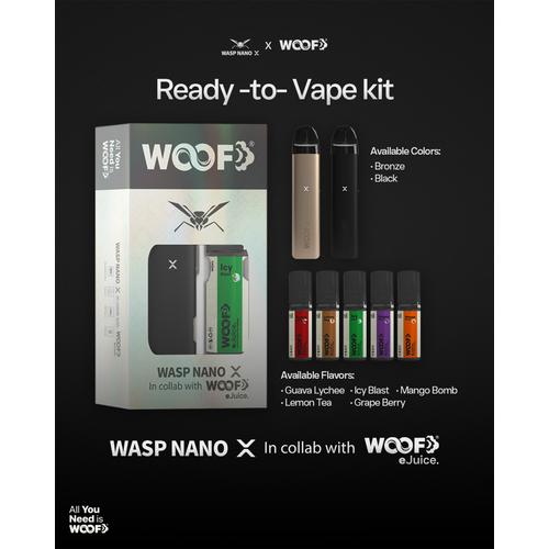 Jual Wasp Nano X Pod Kit 1000mah x Woof eJuice - BLACK - Jakarta Barat ...