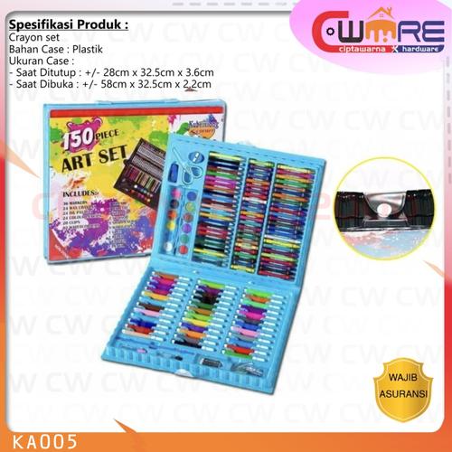 Promo Crayon set 150 pcs alat mewarnai gambar anak - MFN - Biru - Kota ...