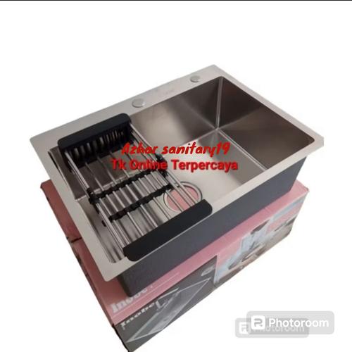 Jual paket lengkap kitchen sink 60×45 stainles+kran pipa / bak cuci ...