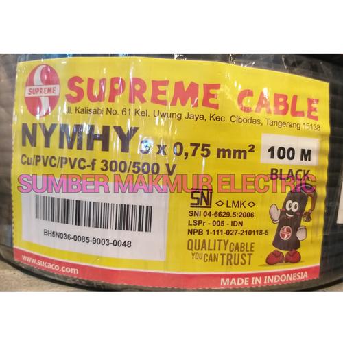 Jual Cable NYMHY 3x0,75mm SUPREME / Kabel NYMHY 3X0,75 SUPREME / Kabel Serabut Hitam 3x0,75mm ...
