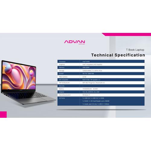 Jual Advan T Book Intel N100 4GB DDR4 +128GBSSD - Jakarta Pusat ...