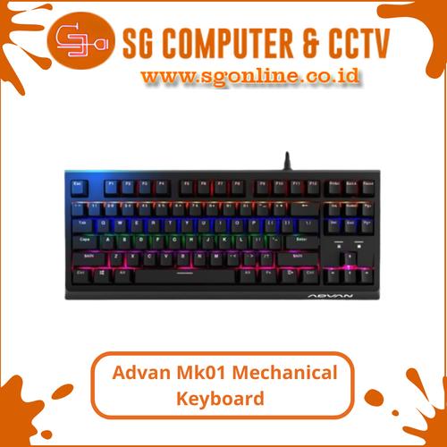 Jual Mechanical Keyboard ADVAN MK01 Gaming Keyboard TKL Rainbow Backlit ...