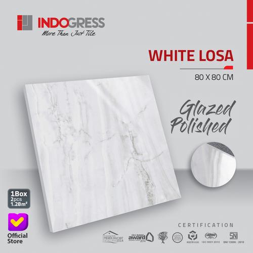 Jual INDOGRESS 1st Grad WHITE LOSA GLAZED POLISHED 80X80 - Jakarta ...