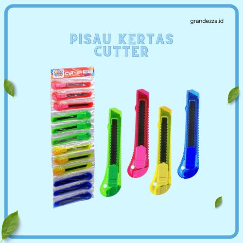 Jual Pisau Kertas Cutter Bening Besar satuan dan renteng isi 12 - Kab ...