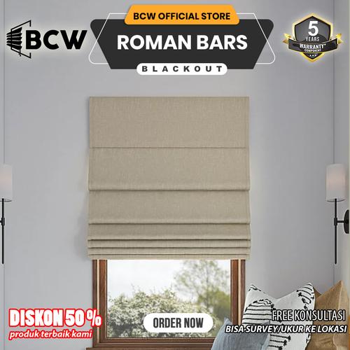 Jual Roman Bars Blind Indoor Blackout 100% - Tirai Gorden - Custom ...