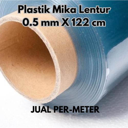 Jual PERMETER Plastic Mica Sheet Clear Lentur 0.5 mm x 122 cm Plastik Mika Lemas Bening Alas ...
