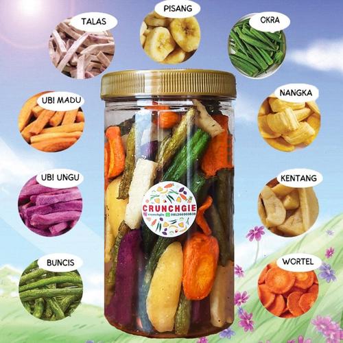 Jual Keripik Sayur Lengkap Mix Toples | Cemilan Sayur Kering Keripik ...