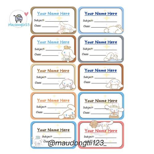 Jual (Isi 10pcs) uk 6x3.5cm sticker label nama untuk buku tulis anak ...