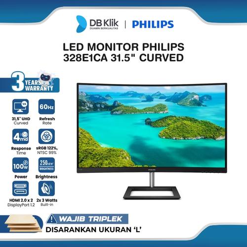 Promo LED Monitor PHILIPS 328E1CA 32" VA UHD Curved 1500R 60Hz 4ms ...