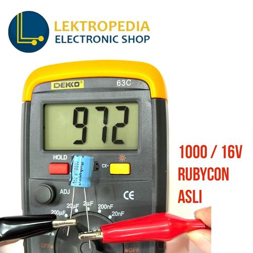Jual Elco 1000uf 16v RUBYCON Asli Kualitas Bagus Kapasitor 1000uf mikro 16 v volt 16volt Elko ...