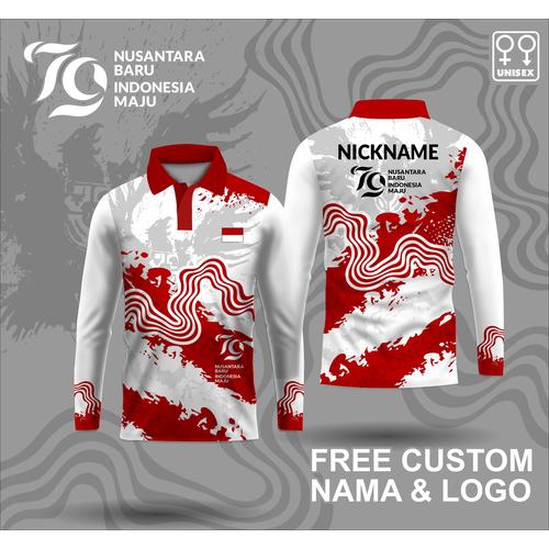 Jual kaos polo hut kemerdekaan ri 79 baju Jersey dirgahayu kemerdekaan indonesia lengan panjang ...