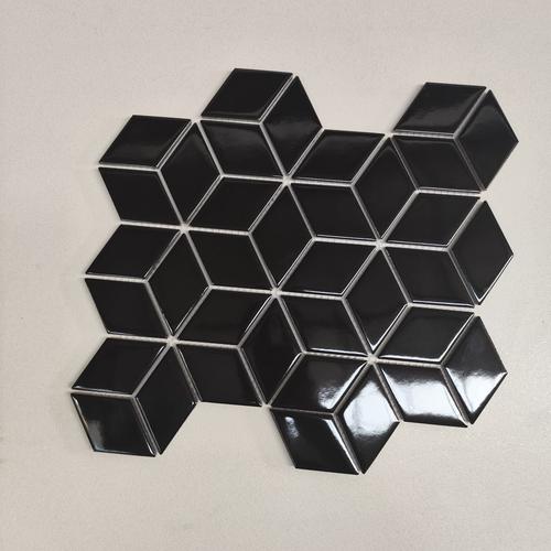 Jual Cube Hexagon Black White Brown Mosaic Tile / Mosaik Hexagon ...