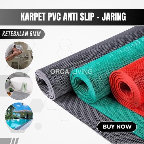 Promo Keset Karpet PVC Anti Slip Jaring 250x120 / Kamar Mandi / Wudhu / Masjid - Hijau - Jakarta ...