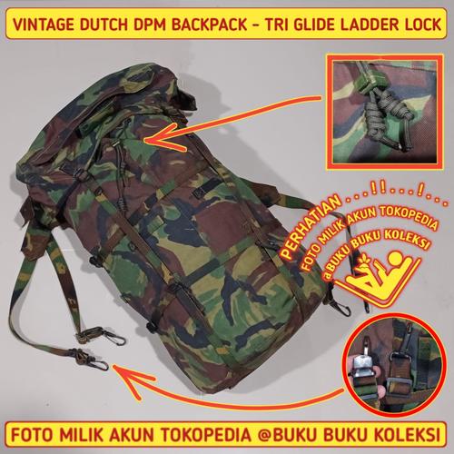 Jual VINTAGE DUTCH MILITARY DPM BACKPACK - TRI-GLIDE LADDER LOCK ...