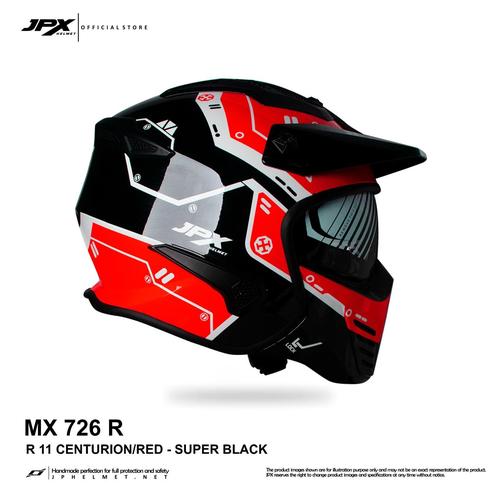 Promo Helm JPX Full Face MX-726 R Centurion Red - MX 11 - L Cicil 0% 3x ...