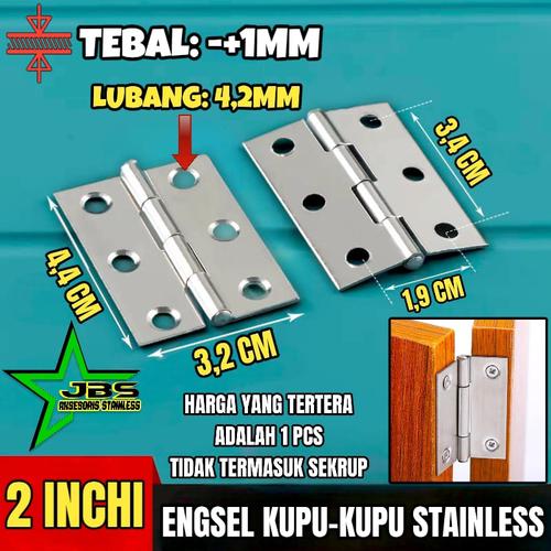 Jual ENGSEL KUPU 2" INCHI STAINLESS - ENGSEL PLAT PINTU, JENDELA ...