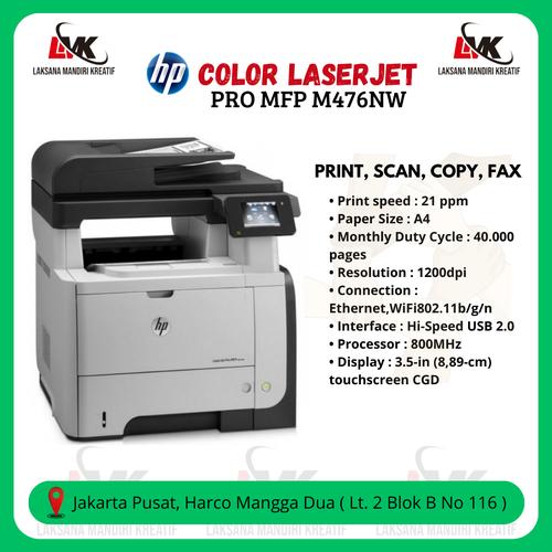 Jual Printer HP Laser Jet Pro MFP M476nw Color - Mesin Cetak dan ...