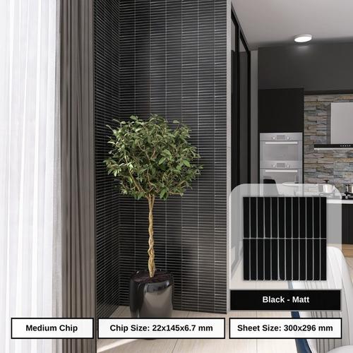 Jual La Riga Black Mosaic Tile / Mosaik Keramik Hitam Matt Glossy ...